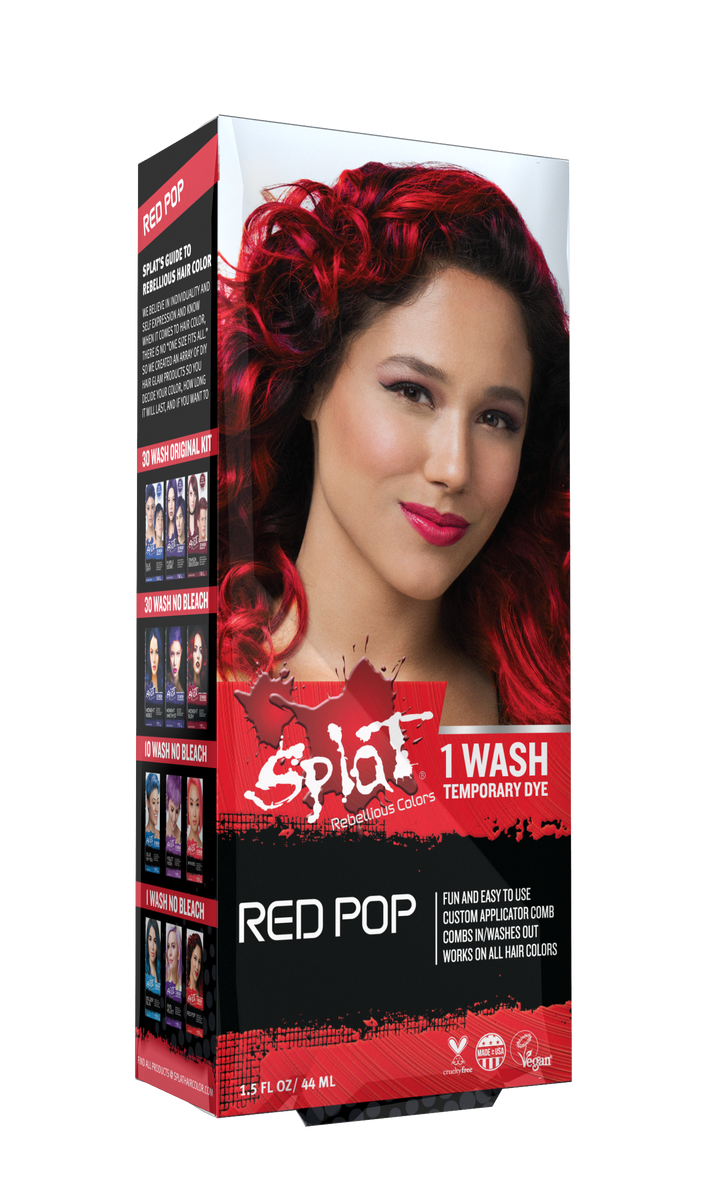 Splat Red Pop 1 Wash Temporary Hair Color | TotallyHairCare